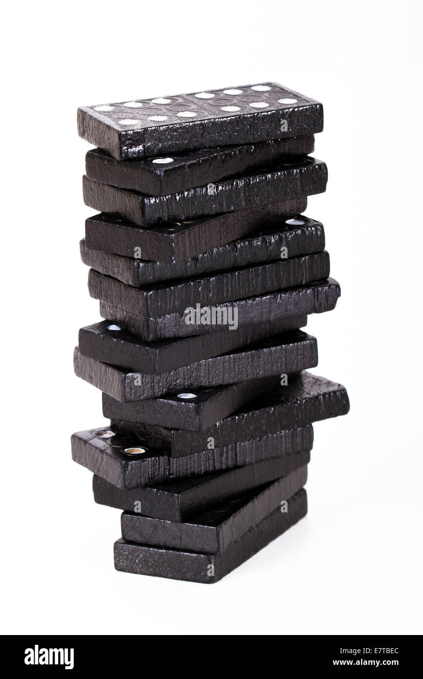 Stack of dominoes, isolated on white background Stock Photo - Alamy