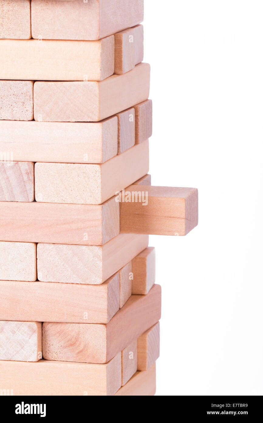 Risk concept, blocks of wood, isolated on white background Stock Photo ...