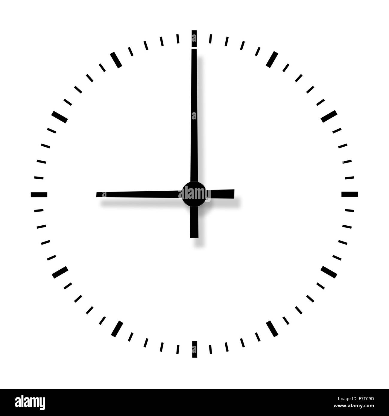 Clock without numbers isolated on white background. Closeup Stock Photo ...