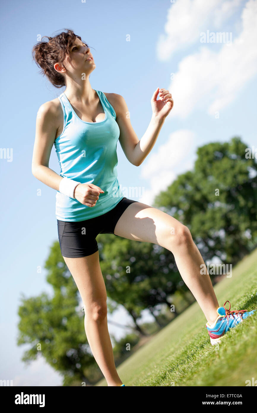 Two pretty girls jogging in the morning Stock Photo - Alamy