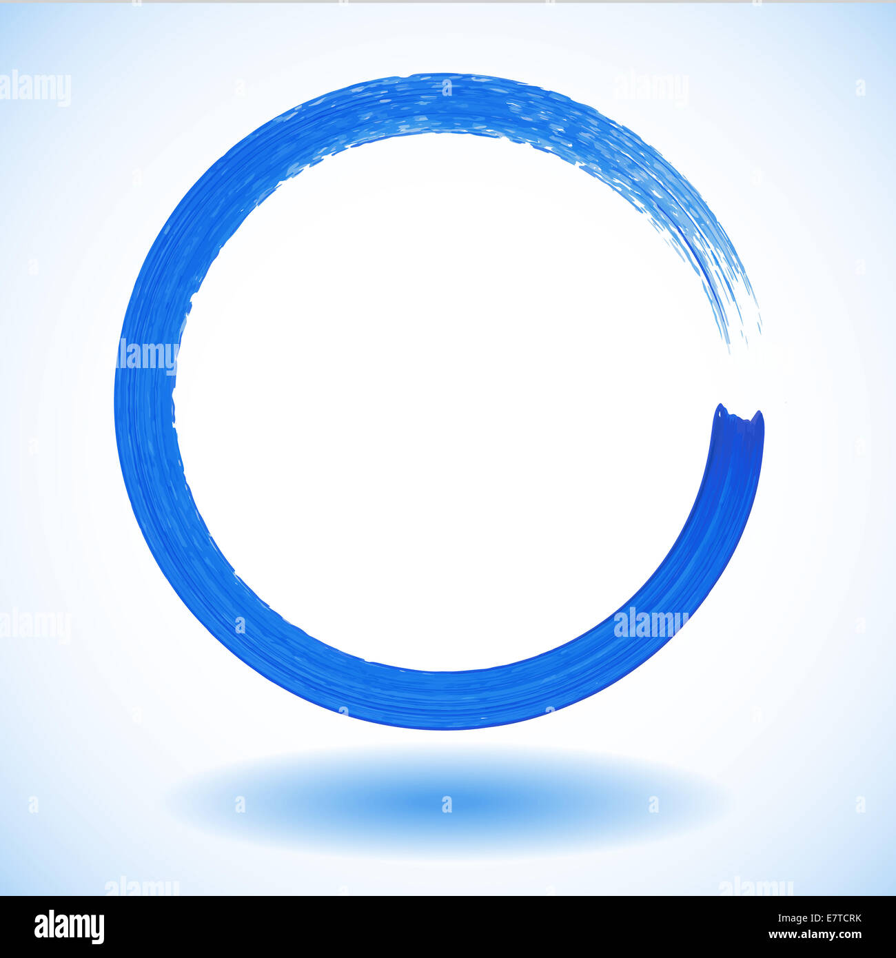 Blue paintbrush circle vector frame Stock Photo - Alamy