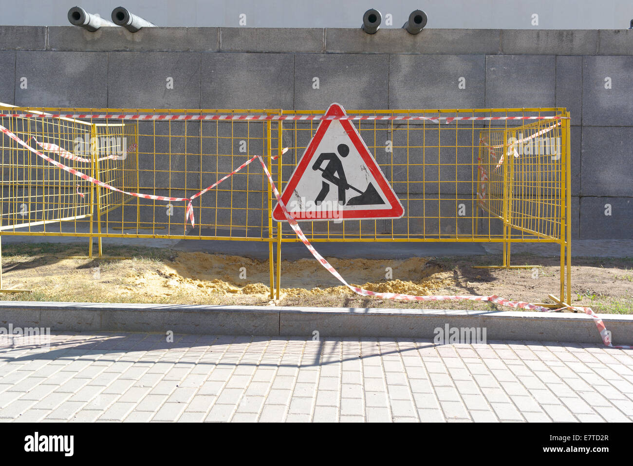 Pavement works sign hi-res stock photography and images - Alamy