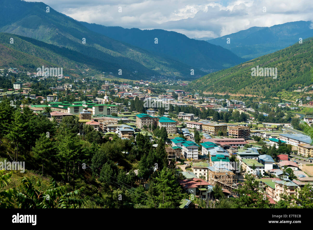 View over the capital city of Thimphu, Bhutan Stock Photo - Alamy