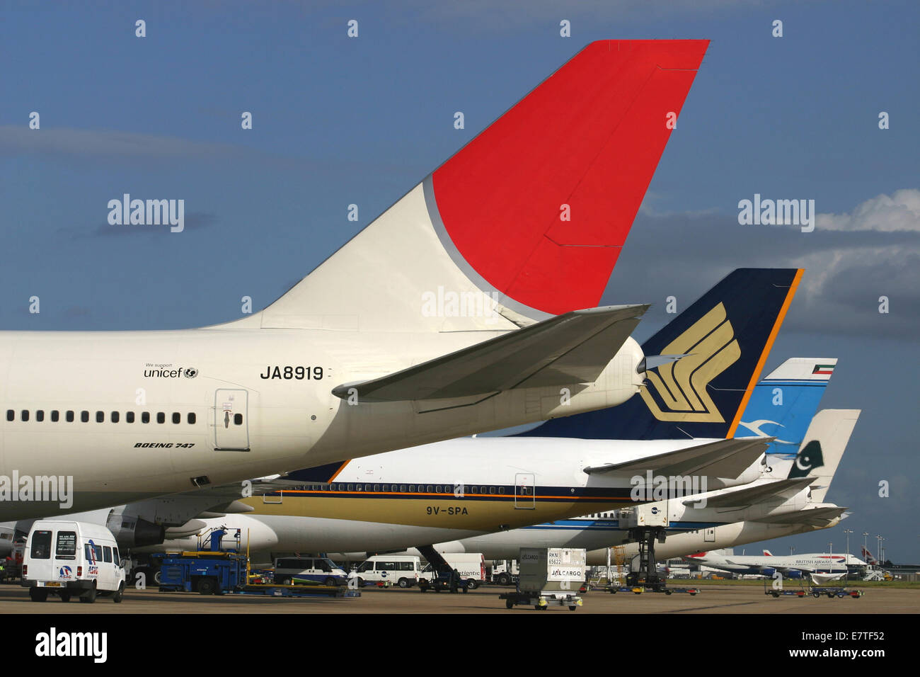 AIRPLANE TAILS AIRPORT Stock Photo - Alamy