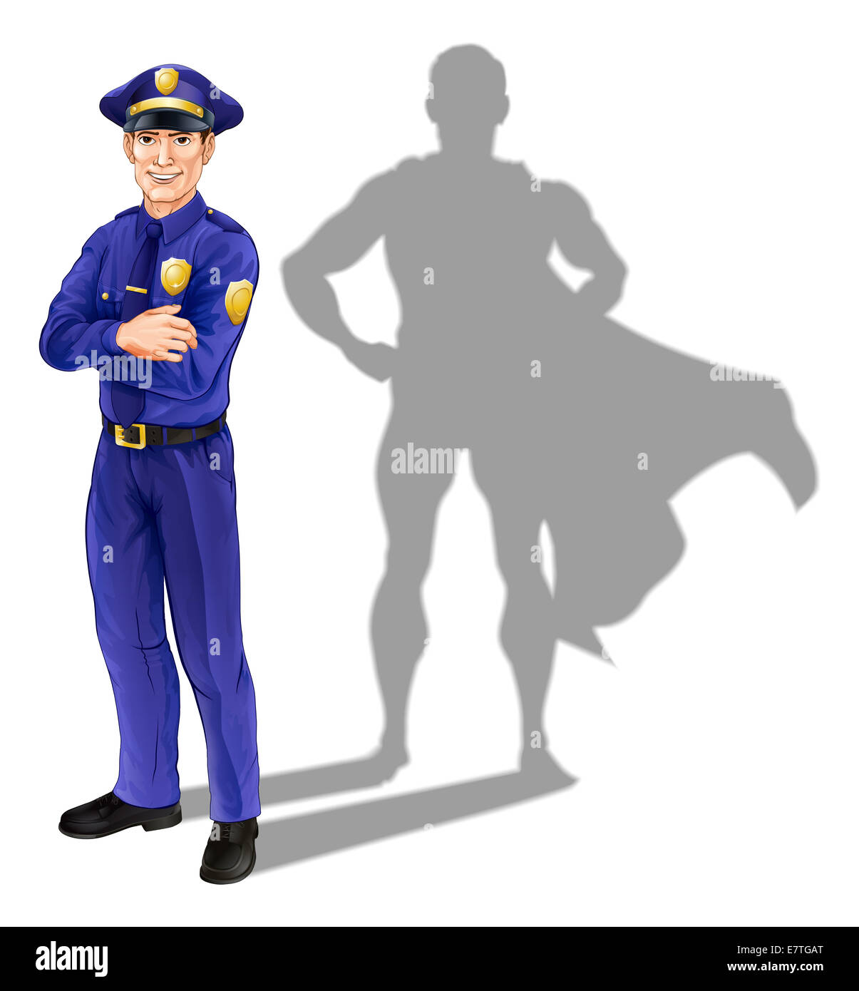 Male police officer standing arms Cut Out Stock Images & Pictures - Alamy