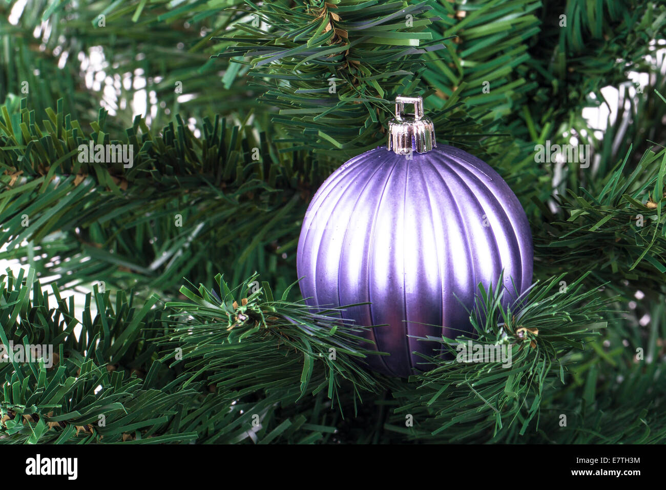 Close up view of christmas tree with ornament Stock Photo - Alamy