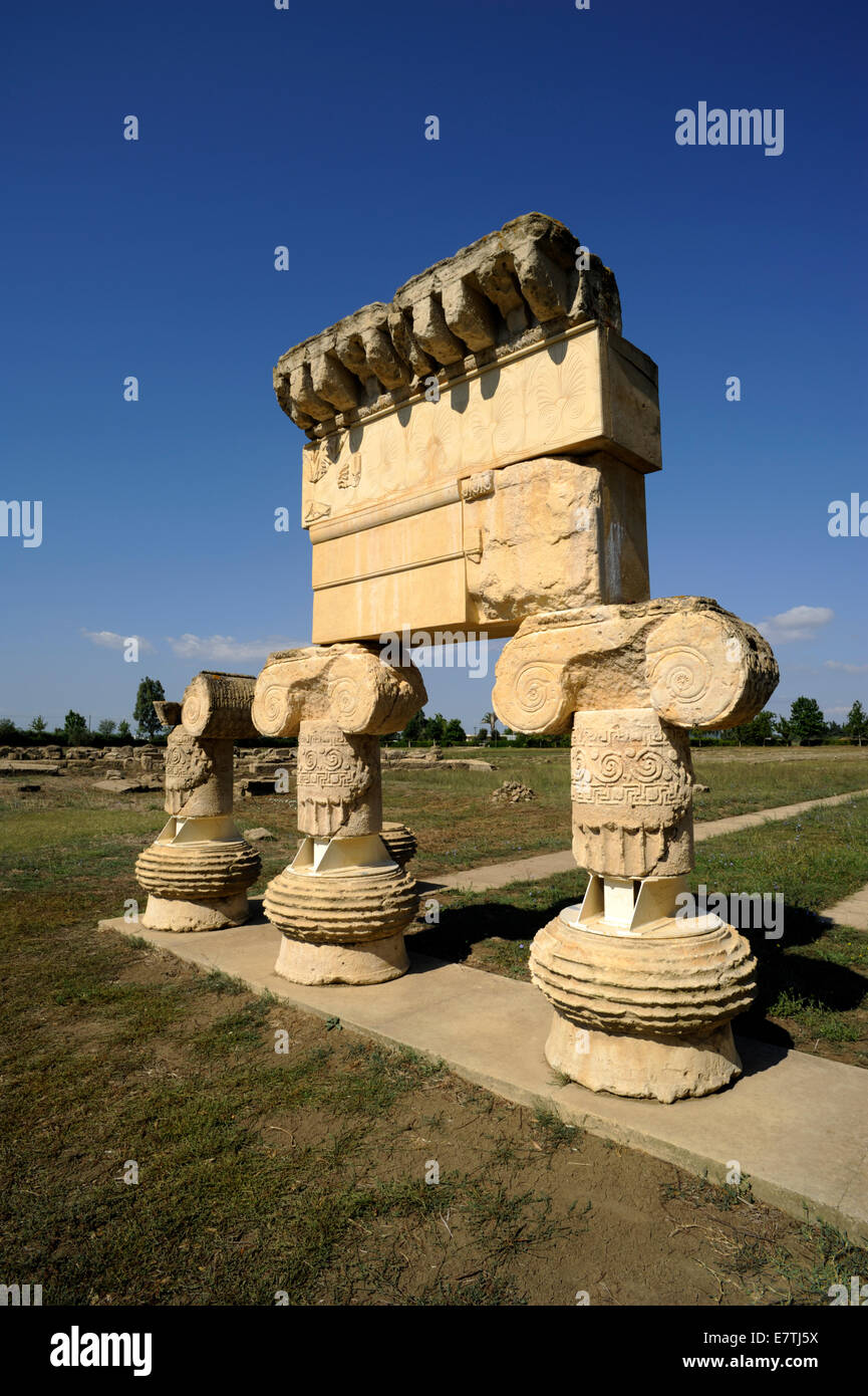 italy, basilicata, metapontum (metaponto), greek temple of artemis ...