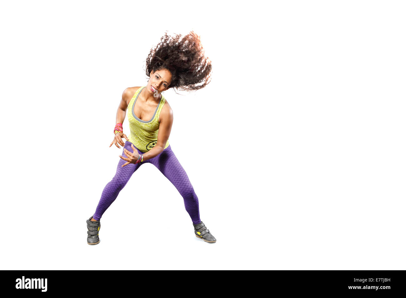 young woman at fitness exercise or zumba dancing Stock Photo - Alamy