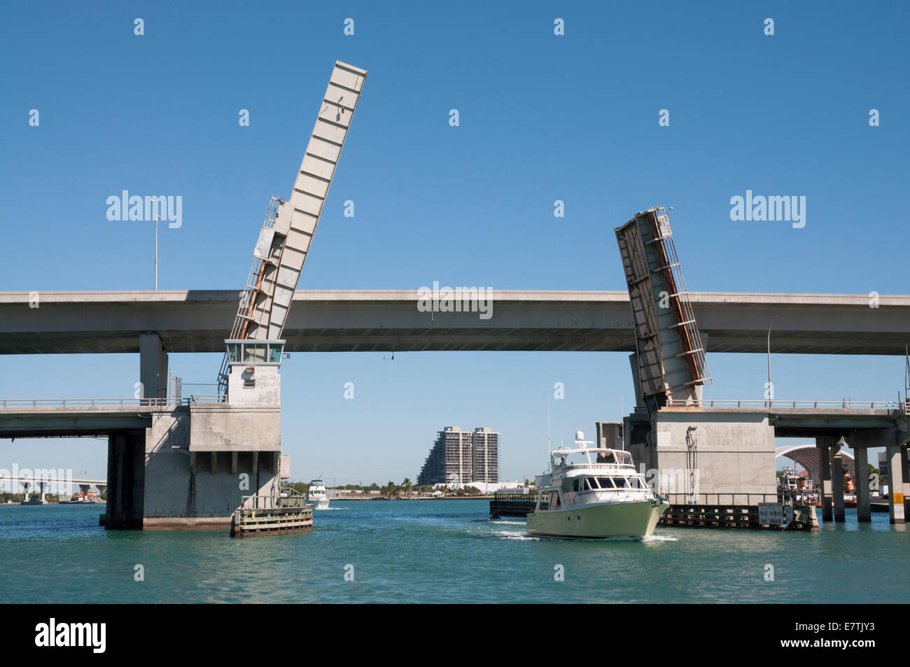 Bridge opened for yachts in Miami, Florida, USA Stock Photo - Alamy