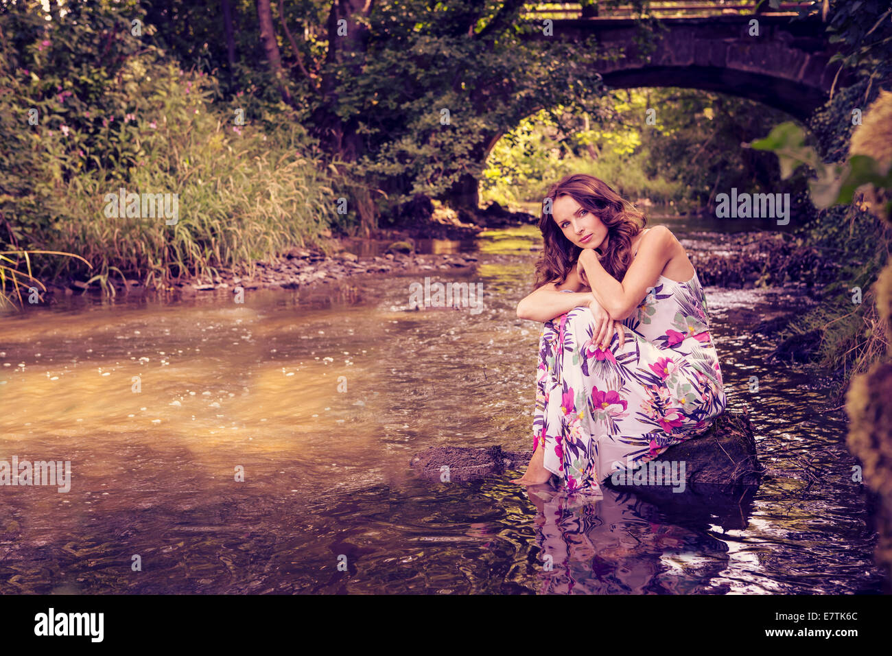 Woman in the river hi-res stock photography and images - Alamy
