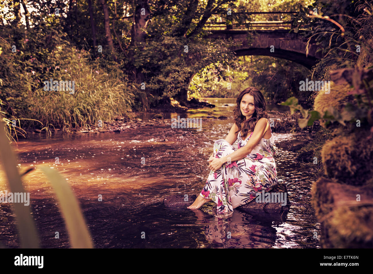 Woman in the river hi-res stock photography and images - Alamy