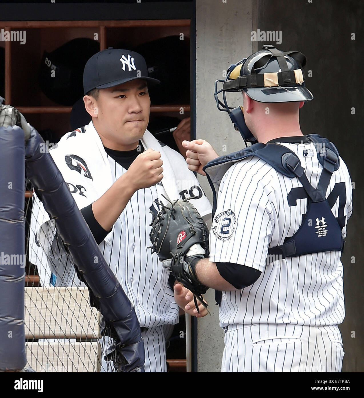 (L-R) Masahiro Tanaka, Brian McCann (Yankees), SEPTEMBER 21, 2014 - MLB ...