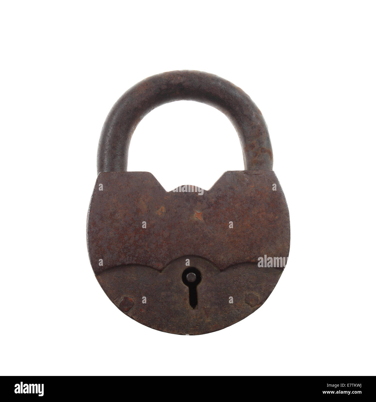 Vintage rusty padlock locked isolated on white background Stock Photo ...