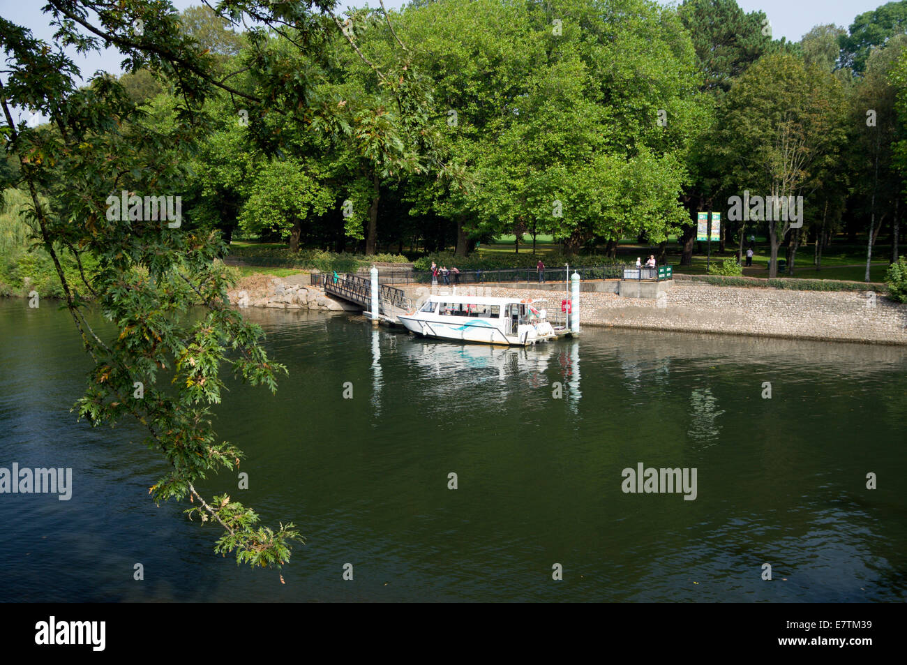 Aqua Bus on River Taff, Bute Park, Cardiff, Wales, UK Stock Photo - Alamy