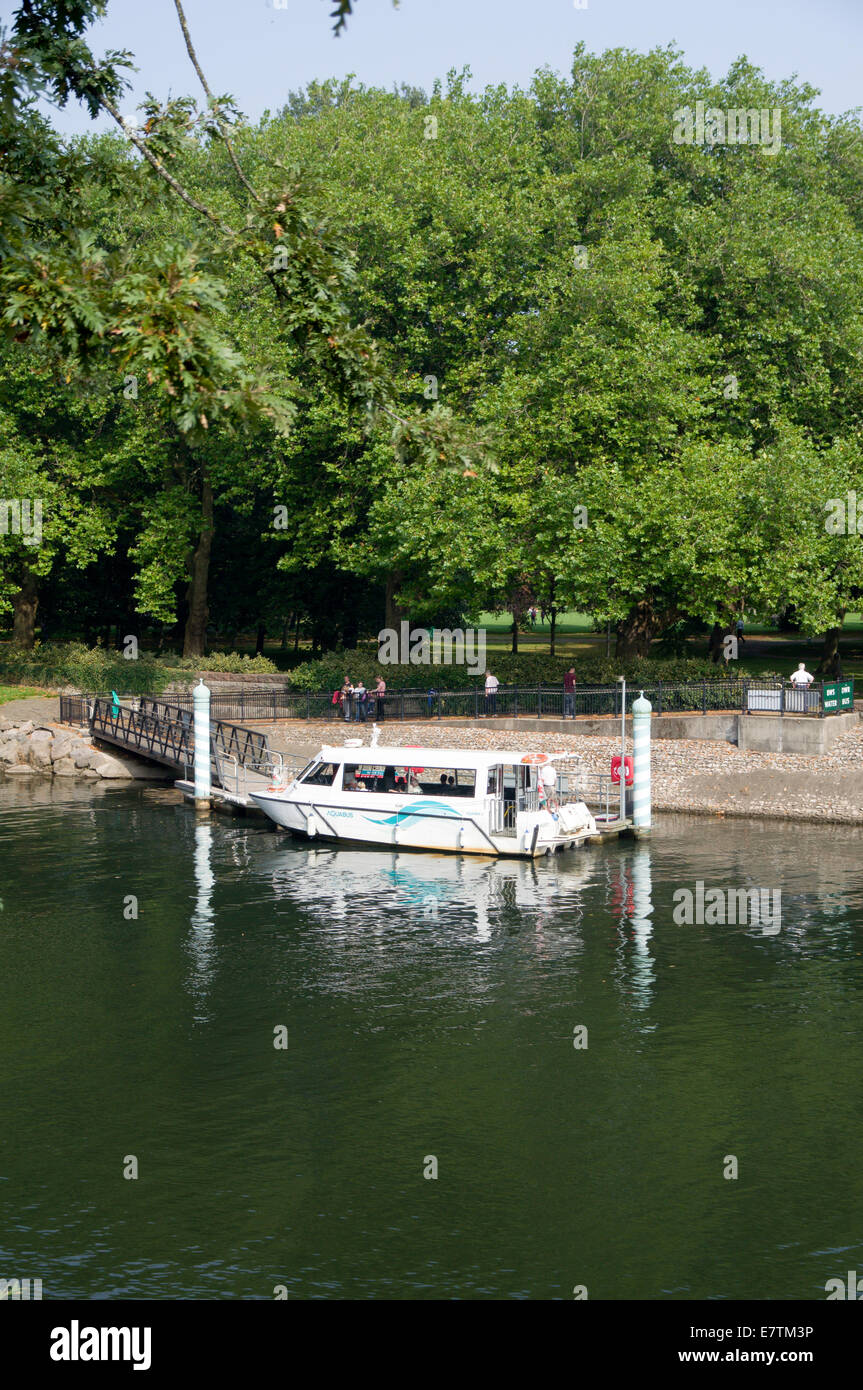 Aqua Bus on River Taff, Bute Park, Cardiff, Wales, UK Stock Photo - Alamy