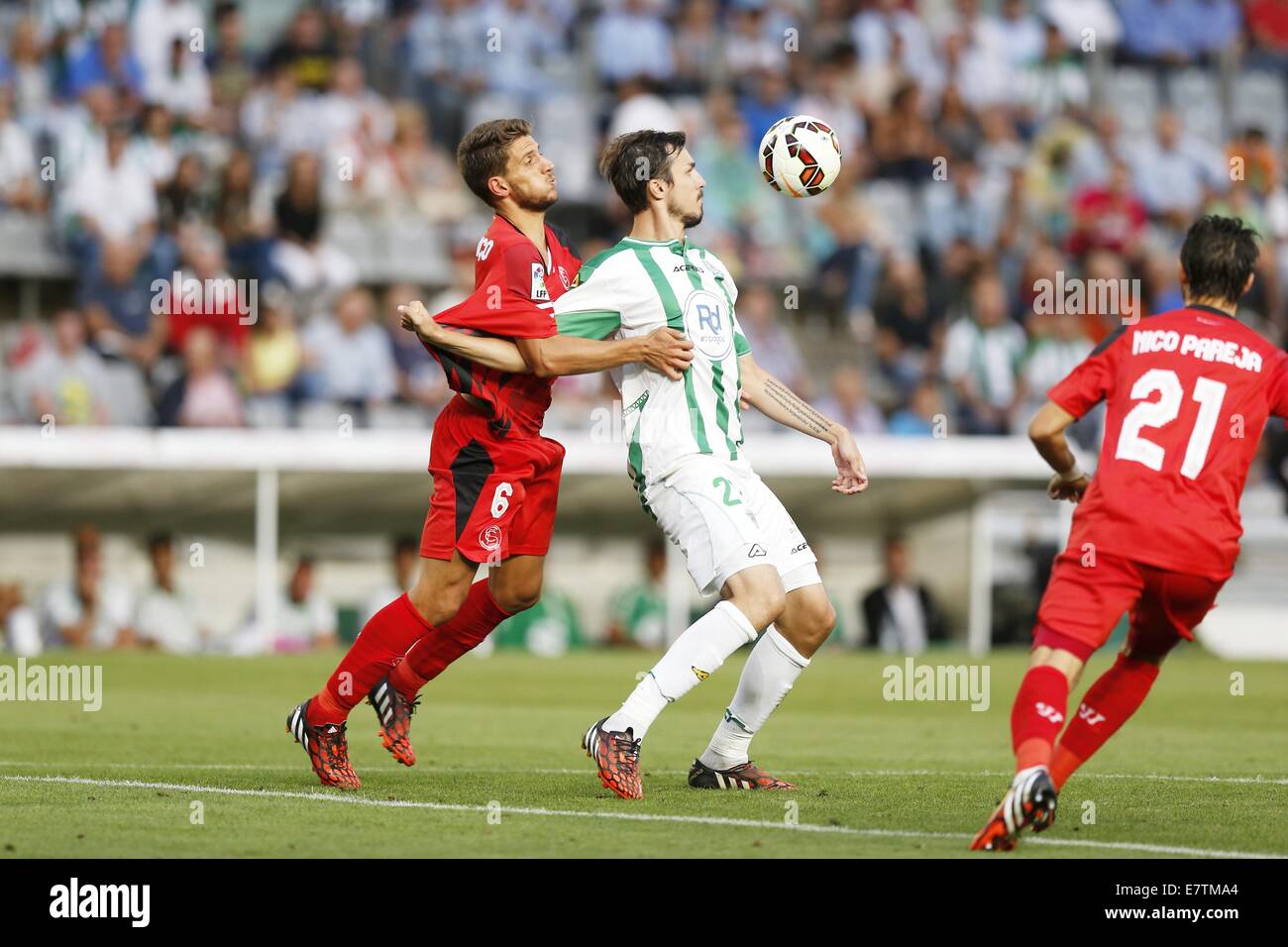 Cordoba, Spain. 21st Sep, 2014. (L-R) Daniel Carrico (Sevilla), Mike ...