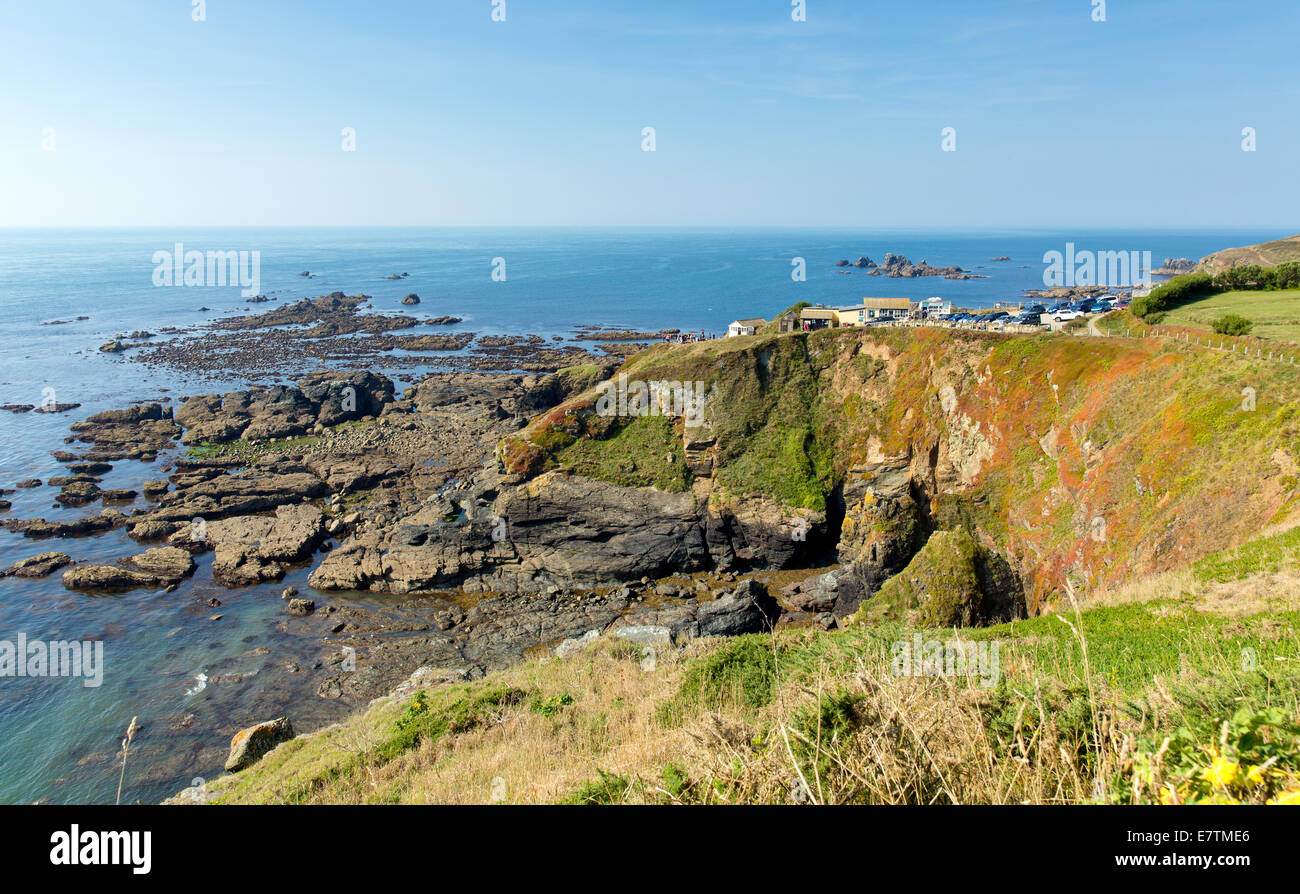 The Lizard peninsula Cornwall England UK in summer with blue sea and ...