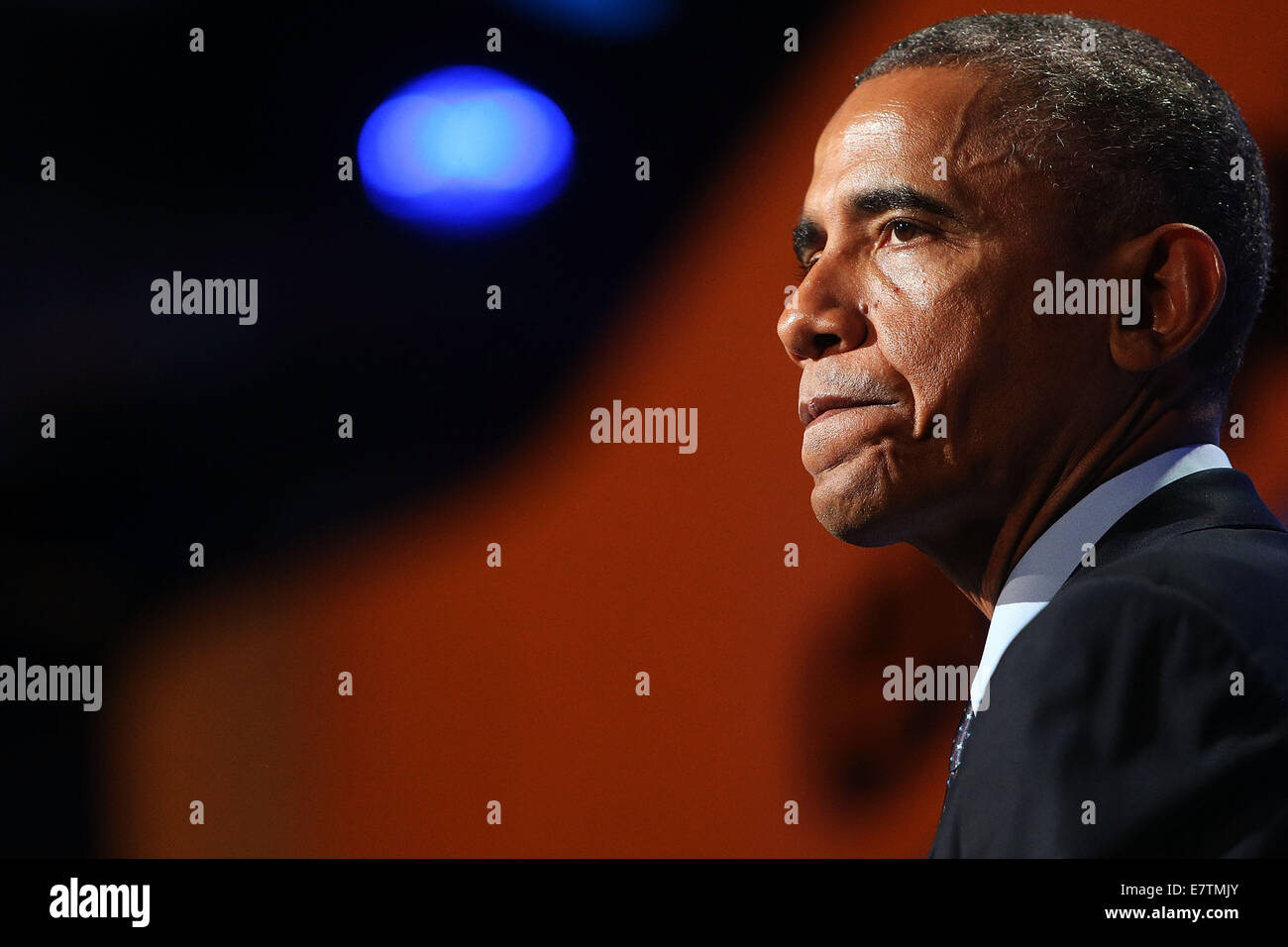 New York, USA. 23rd September, 2014. President Barack Obama, who is in ...