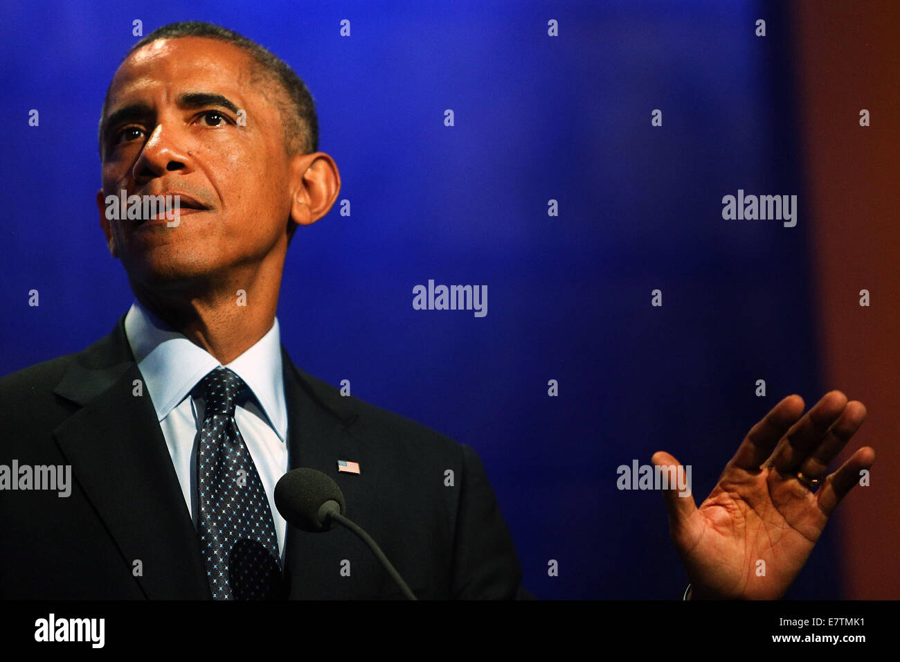 New York, USA. 23rd September, 2014. U.S. President Barack Obama, who ...
