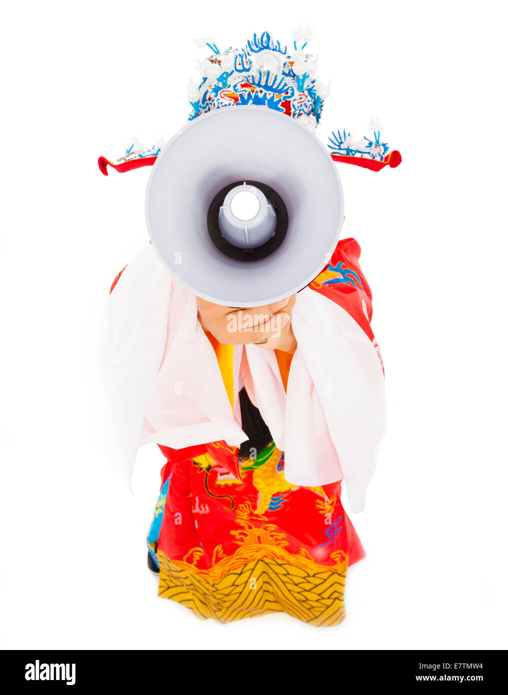 god of wealth holding a megaphone.isolated on white background Stock ...