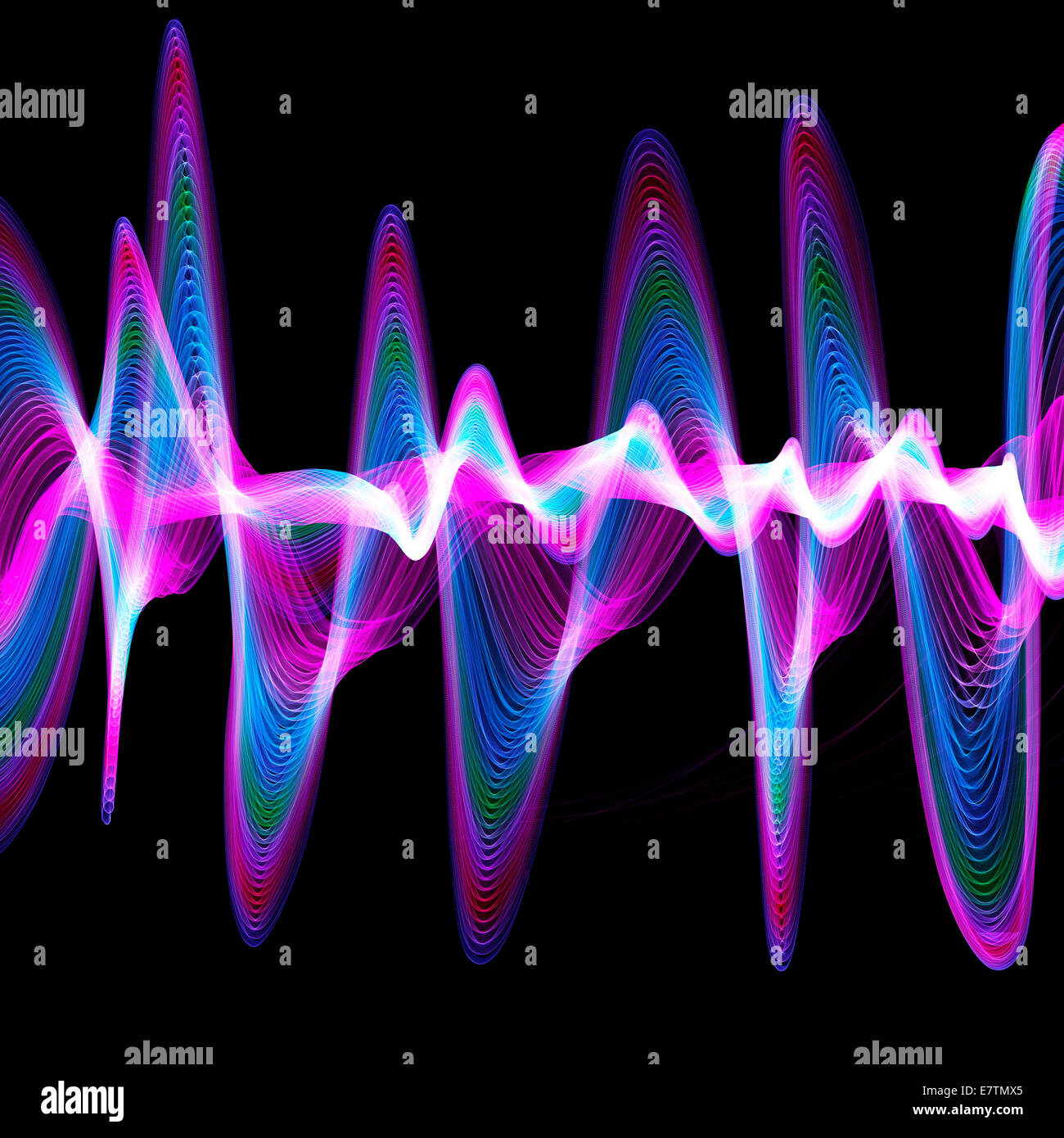 Abstract patterns against black background, computer artwork Stock ...
