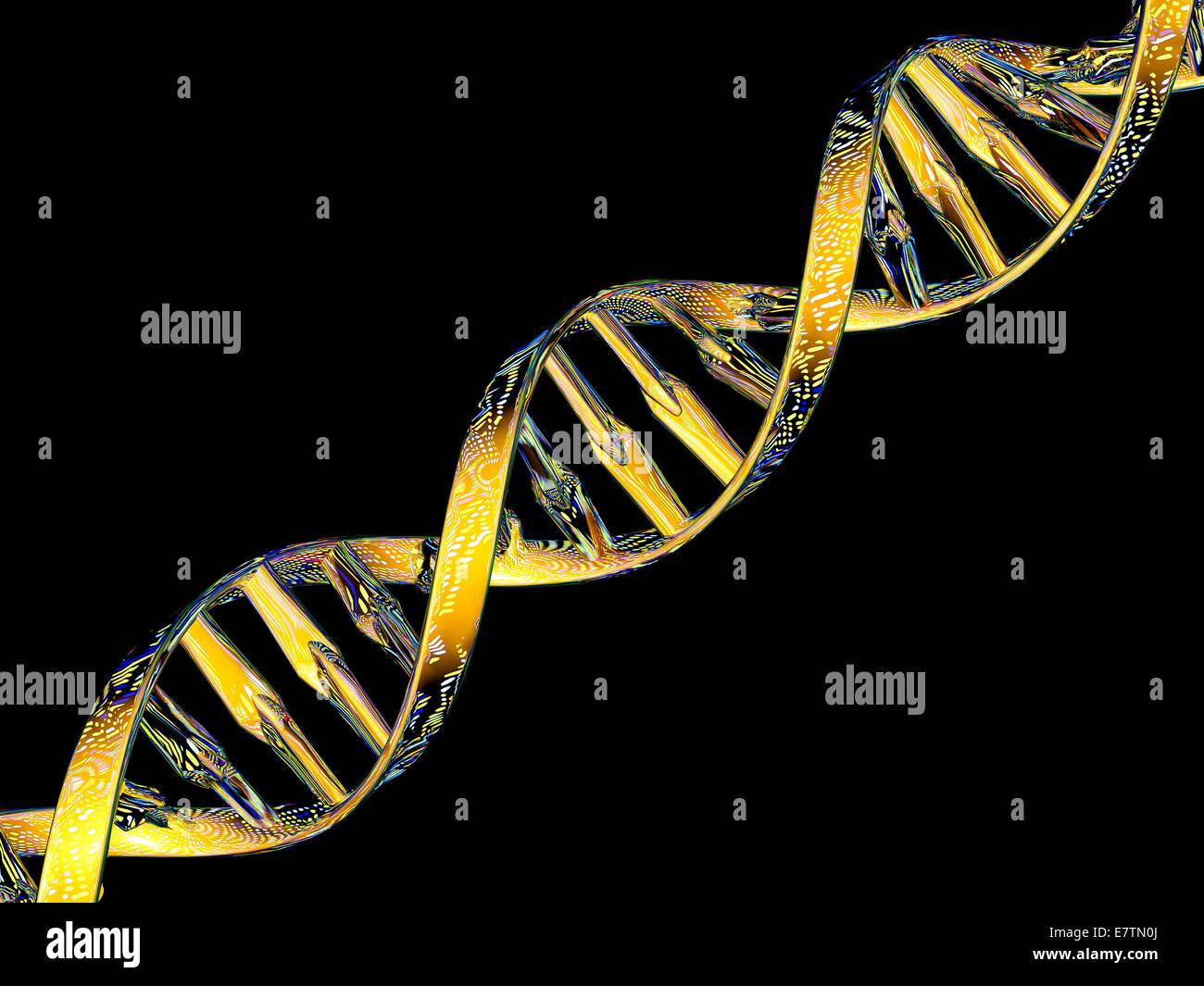 DNA double helix reflecting a DNA microarray. Microarray technology ...