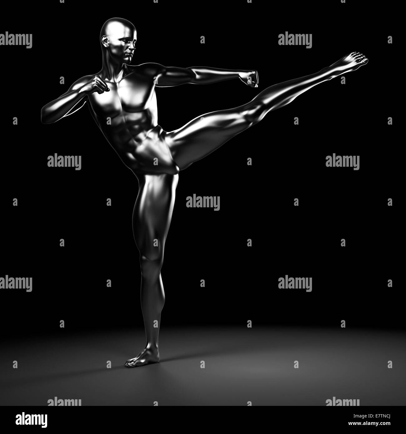 Person kick boxing, computer artwork Stock Photo - Alamy