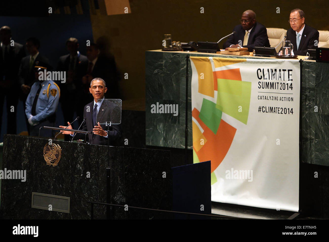 New York, USA. 23rd September, 2014. President Barack Obama, who is in ...