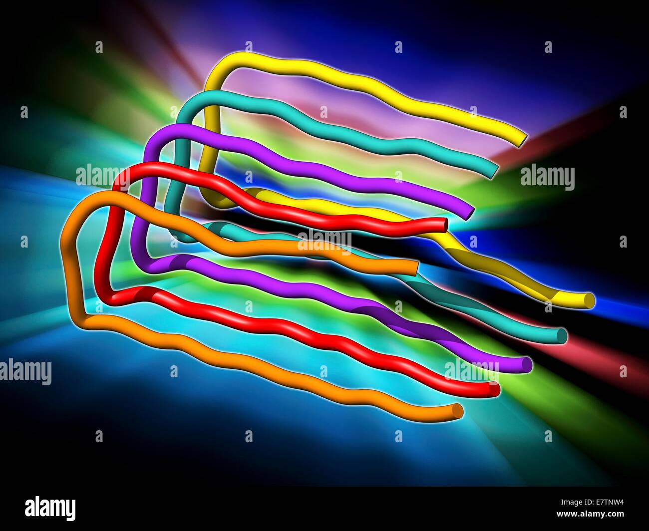 Amyloid beta protein. Molecular model showing the structure of amyloid ...