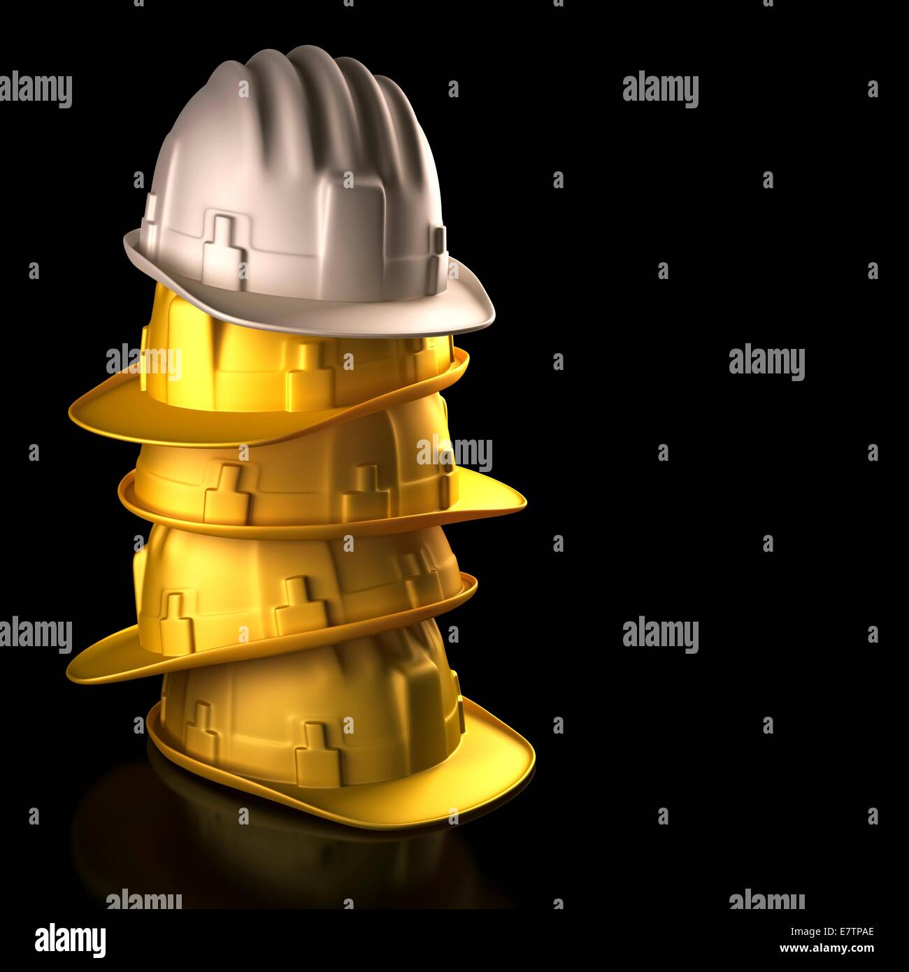 Stack of hard hats, computer artwork Stock Photo - Alamy