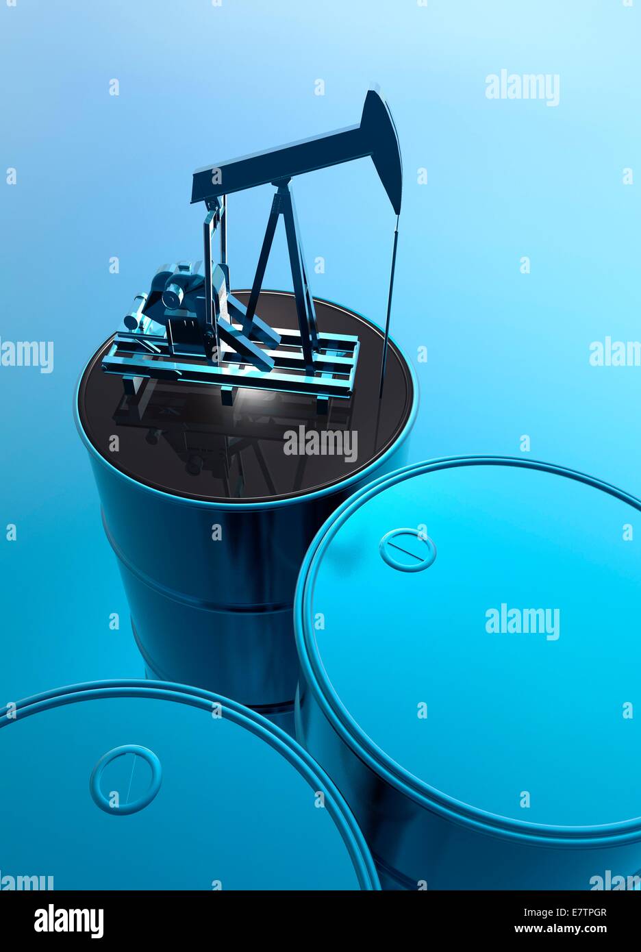 Oil well, computer artwork Stock Photo - Alamy