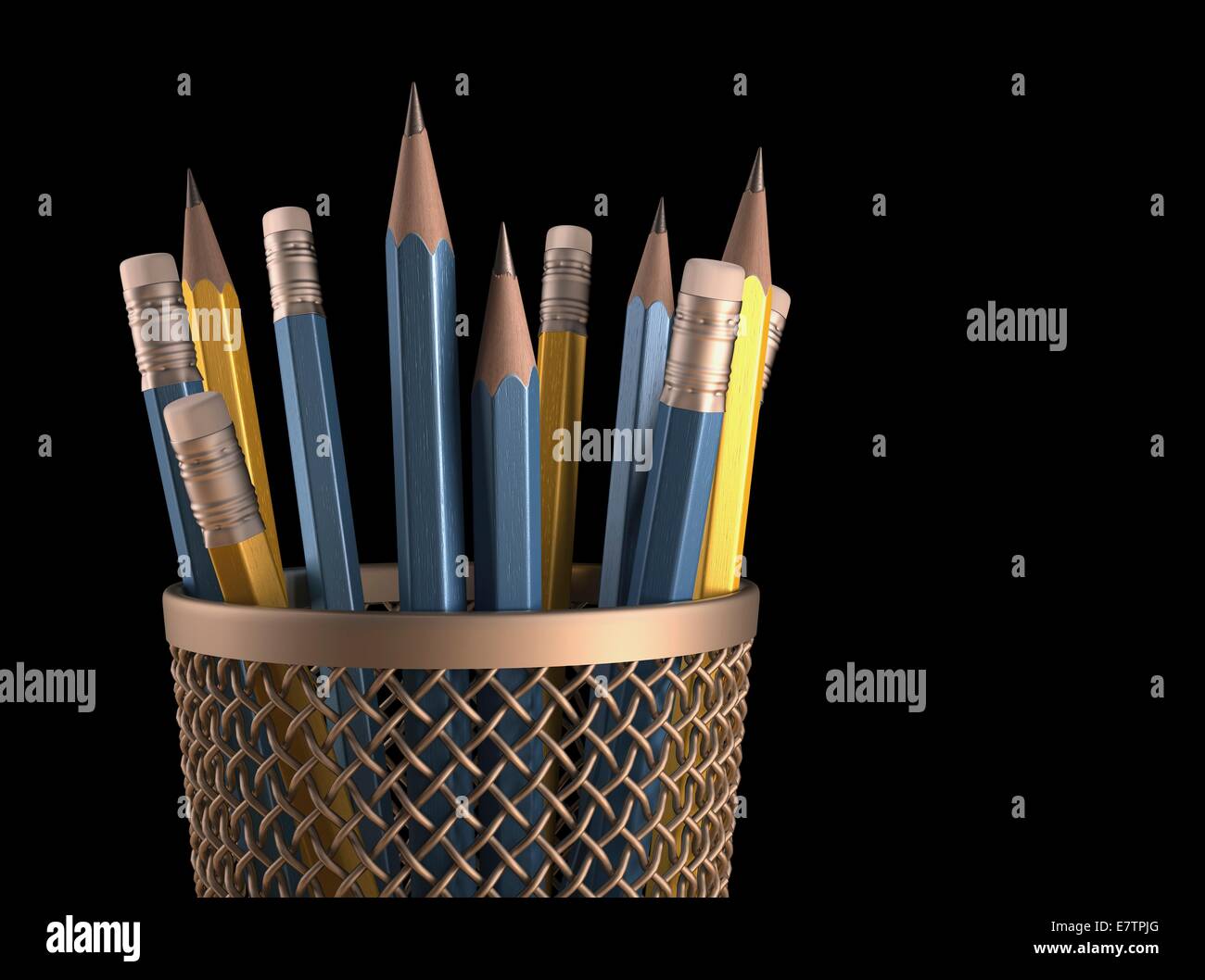Pencils in a pot, computer artwork Stock Photo - Alamy