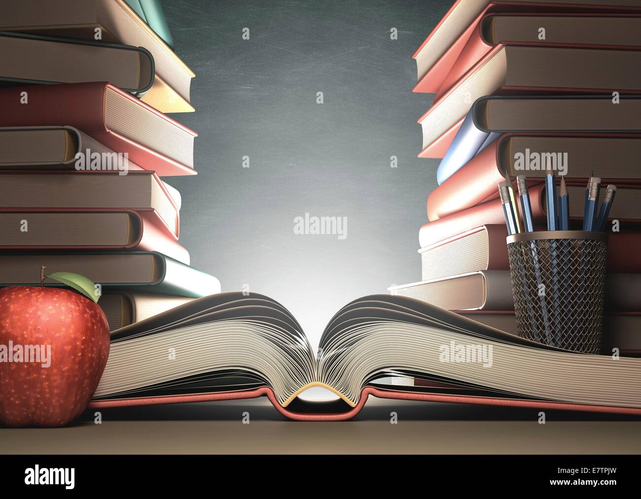 Book pile open hi-res stock photography and images - Alamy