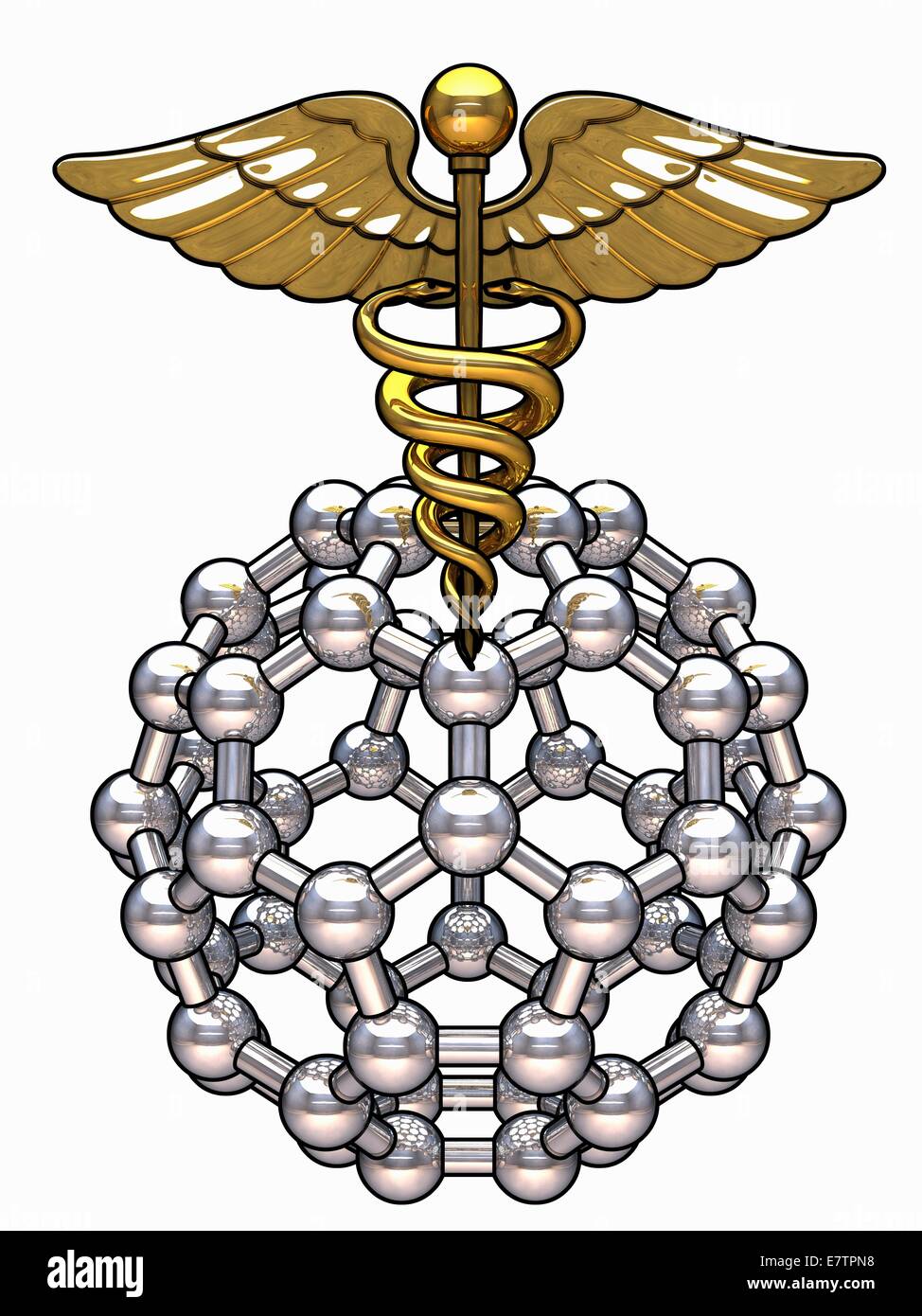 Medical symbol and molecular model, computer artwork Stock Photo - Alamy