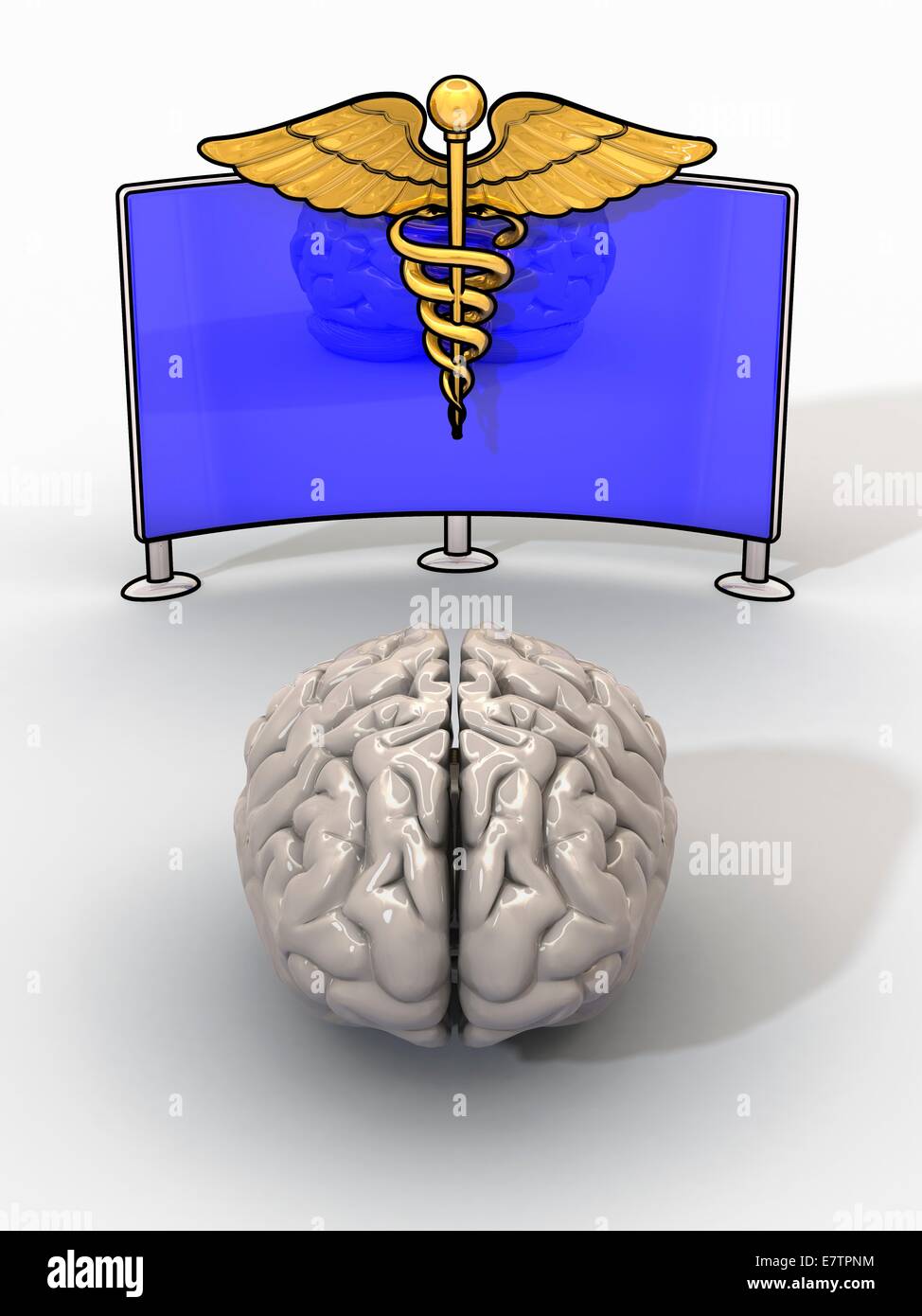 Human brain and medical logo, computer artwork Stock Photo - Alamy