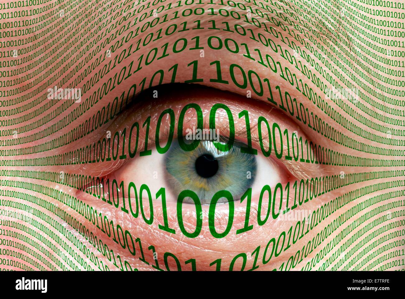 MODEL RELEASED. Eye and binary code, composite image Stock Photo - Alamy