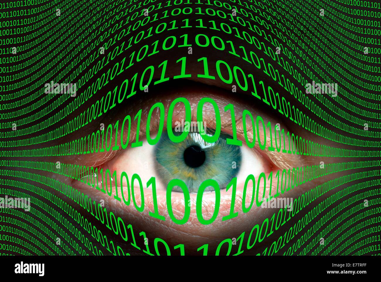 MODEL RELEASED. Eye and binary code, composite image Stock Photo - Alamy
