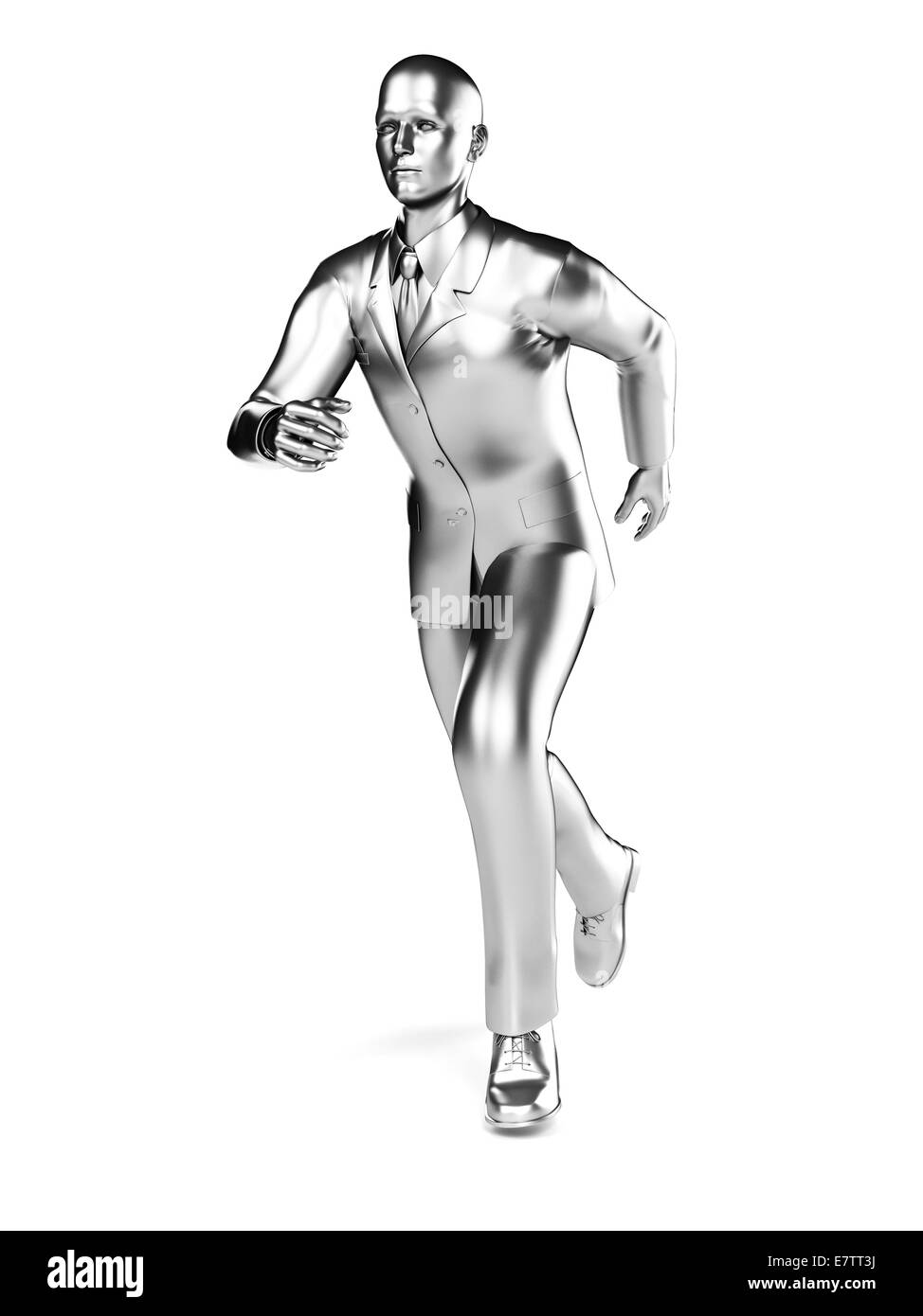 Businessman running, computer artwork Stock Photo - Alamy