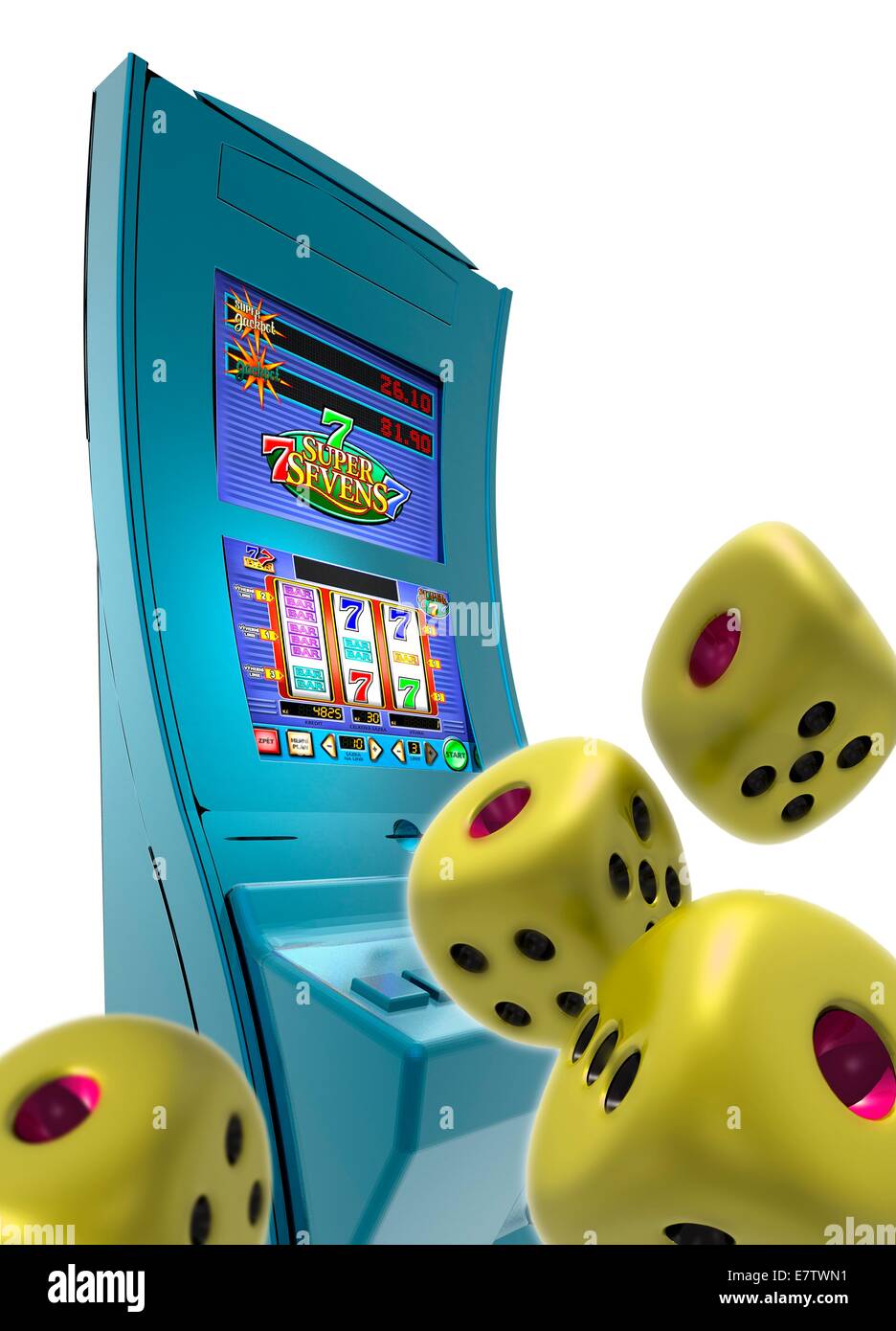Gambling machine, computer artwork Stock Photo - Alamy