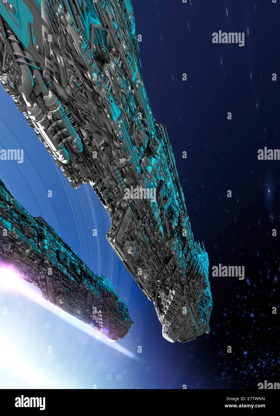 Spaceship, computer artwork Stock Photo - Alamy