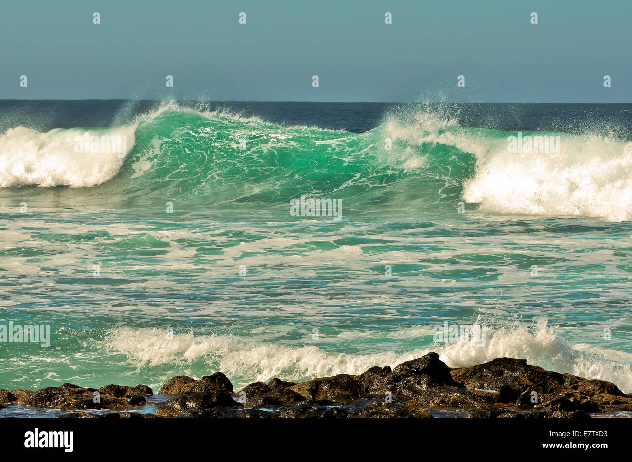 wave breaking on the coastline Stock Photo - Alamy