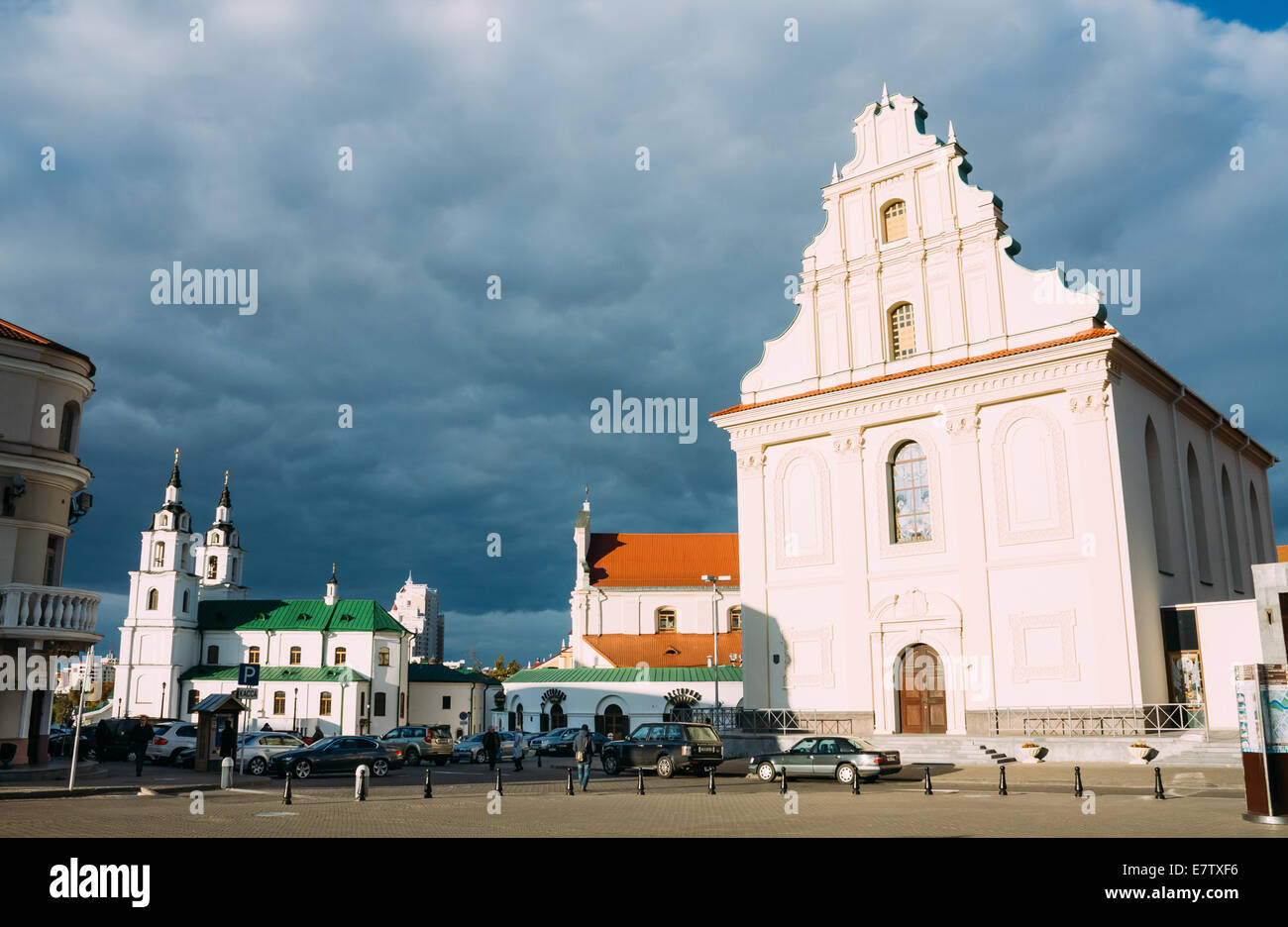 MINSK - OCT 1: Part of the old town - Trinity Hill - Historical Center ...