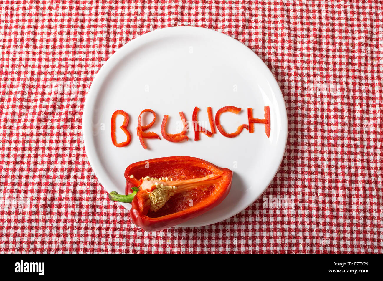 Brunch pepper shape on plate with red pepper Stock Photo - Alamy