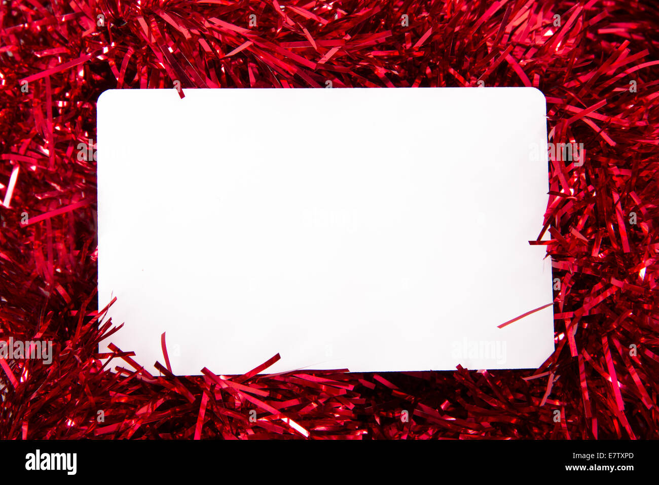 Blank white greeting card for your message on christmas ornaments Stock ...