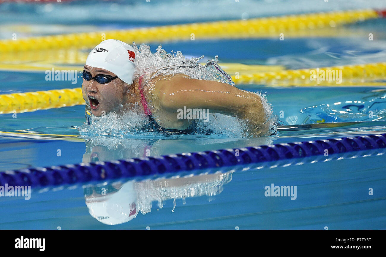 Incheon, South Korea. 24th Sep, 2014. Liu Zige of China swims during ...