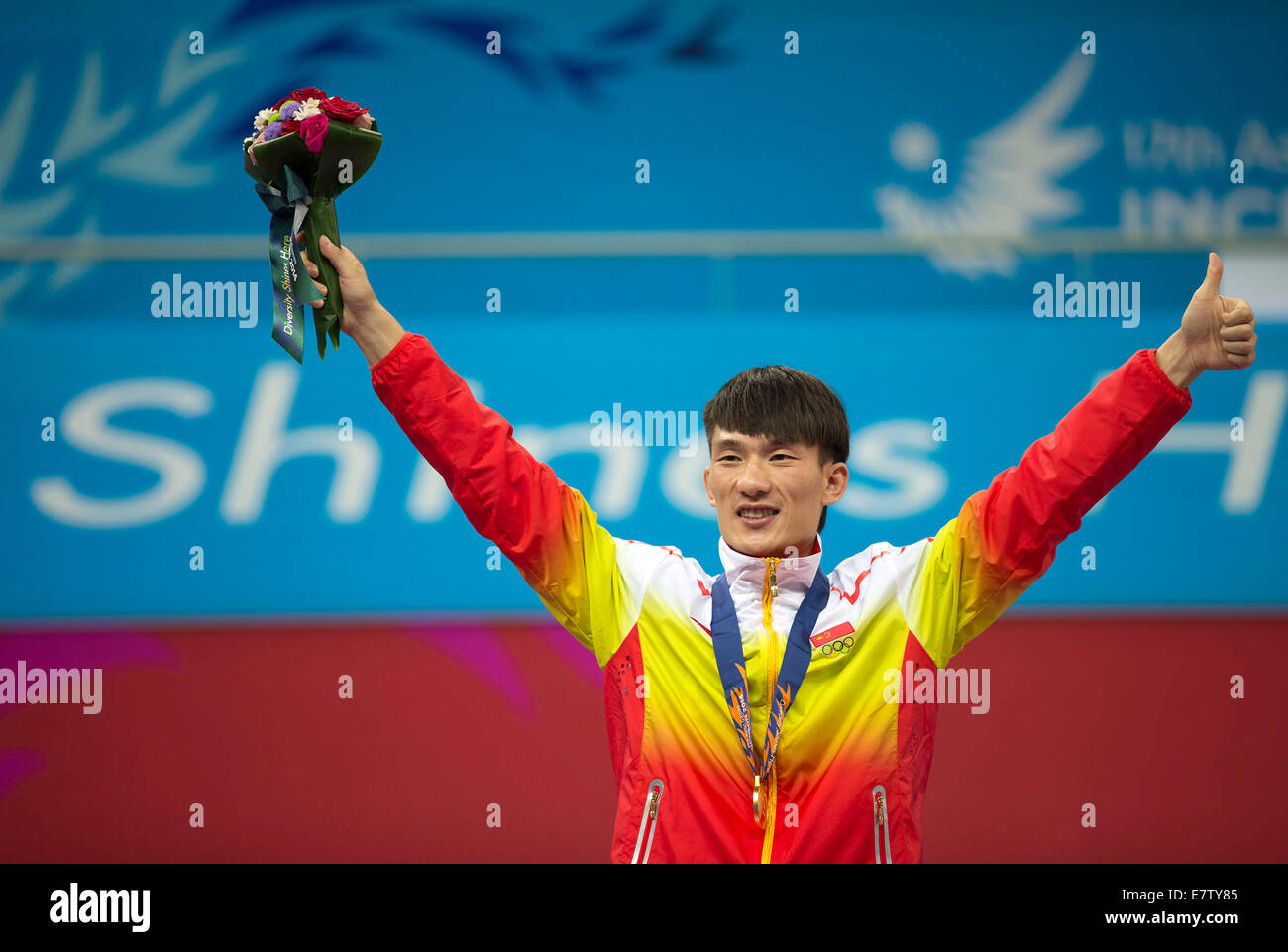 Incheon, South Korea. 24th Sep, 2014.Kong Hongxing of China poses on ...