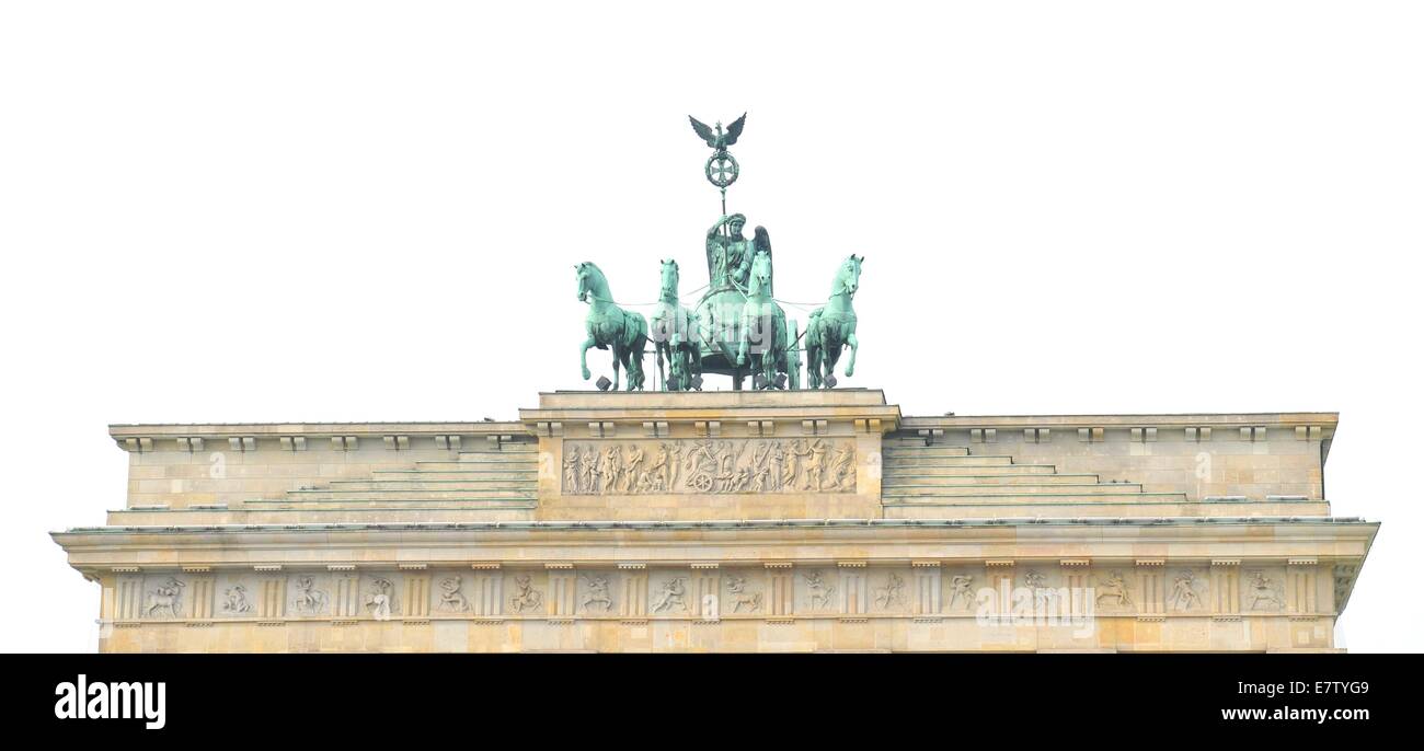 Architectural detail of the Brandenburg Gate in Berlin, Germany Stock ...