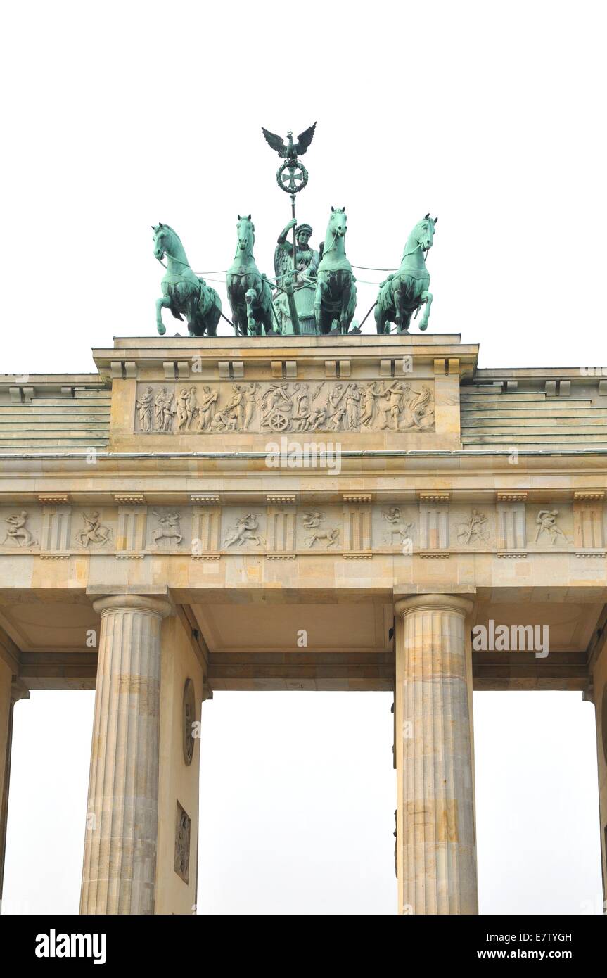 Architectural detail of the Brandenburg Gate in Berlin, Germany Stock ...