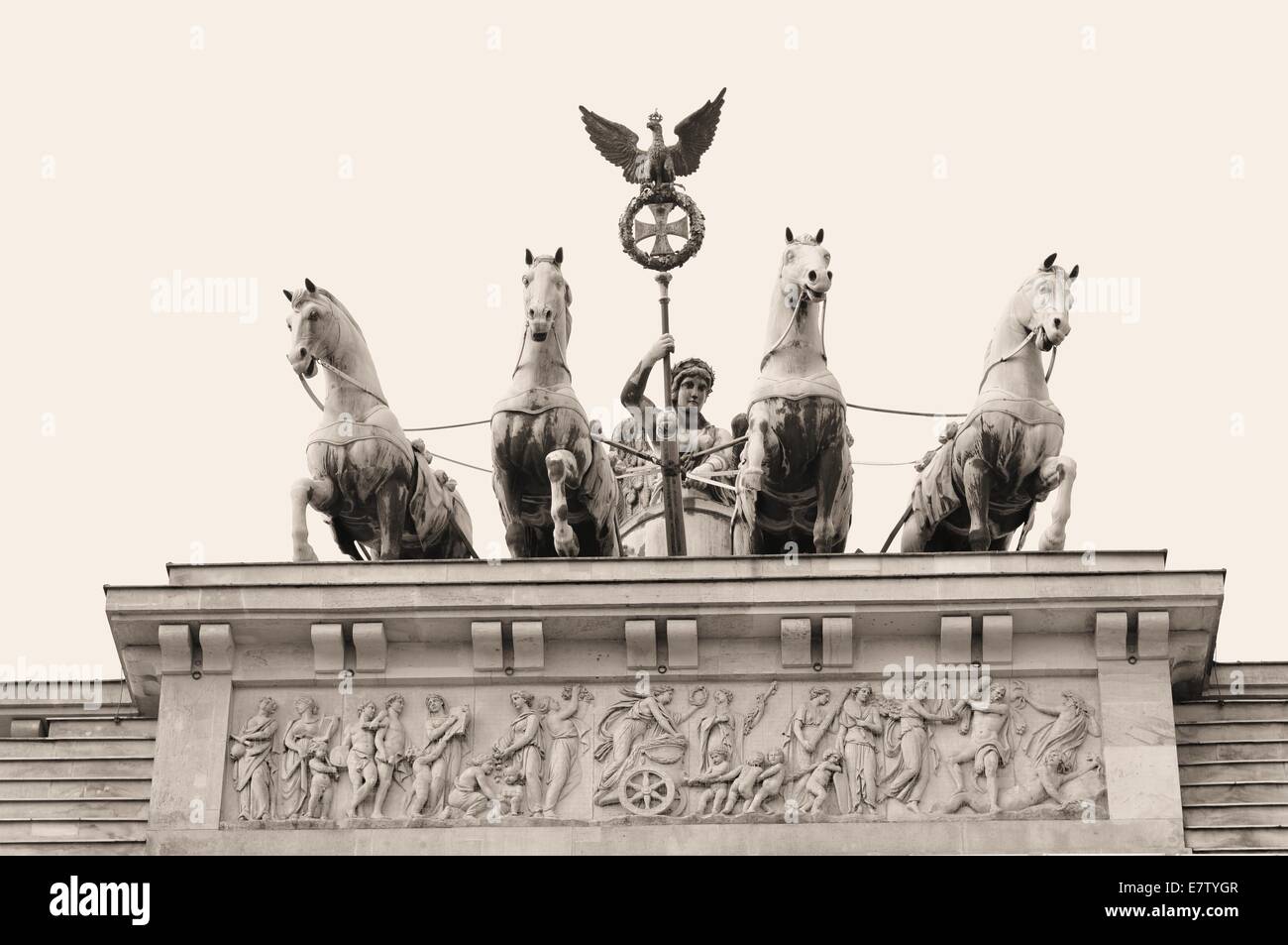 Architectural detail of the Brandenburg Gate in Berlin, Germany Stock ...