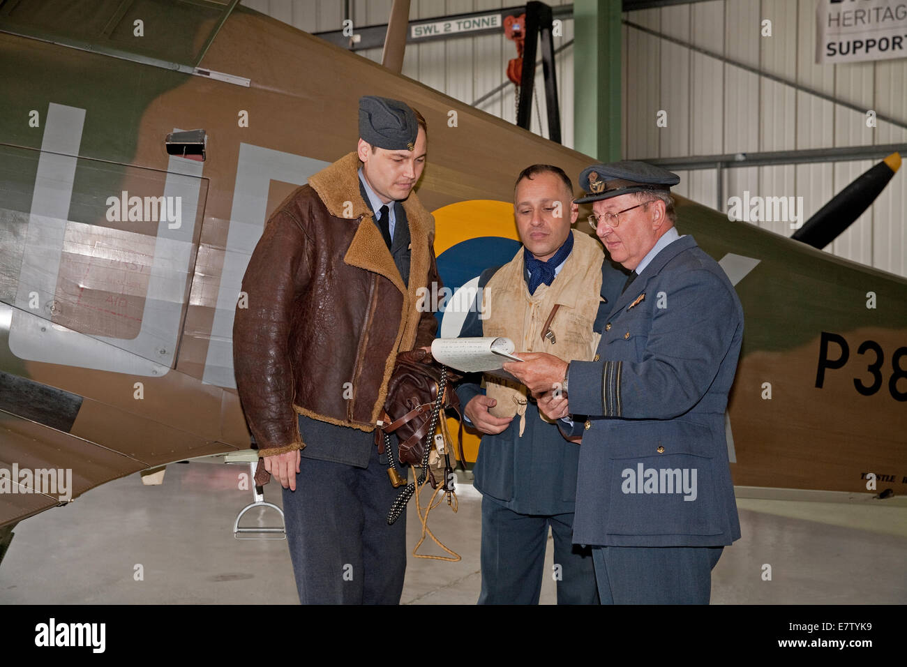 Wartime re enactors Lee Draper, Nigel Carver and Peter Marshall stand ...